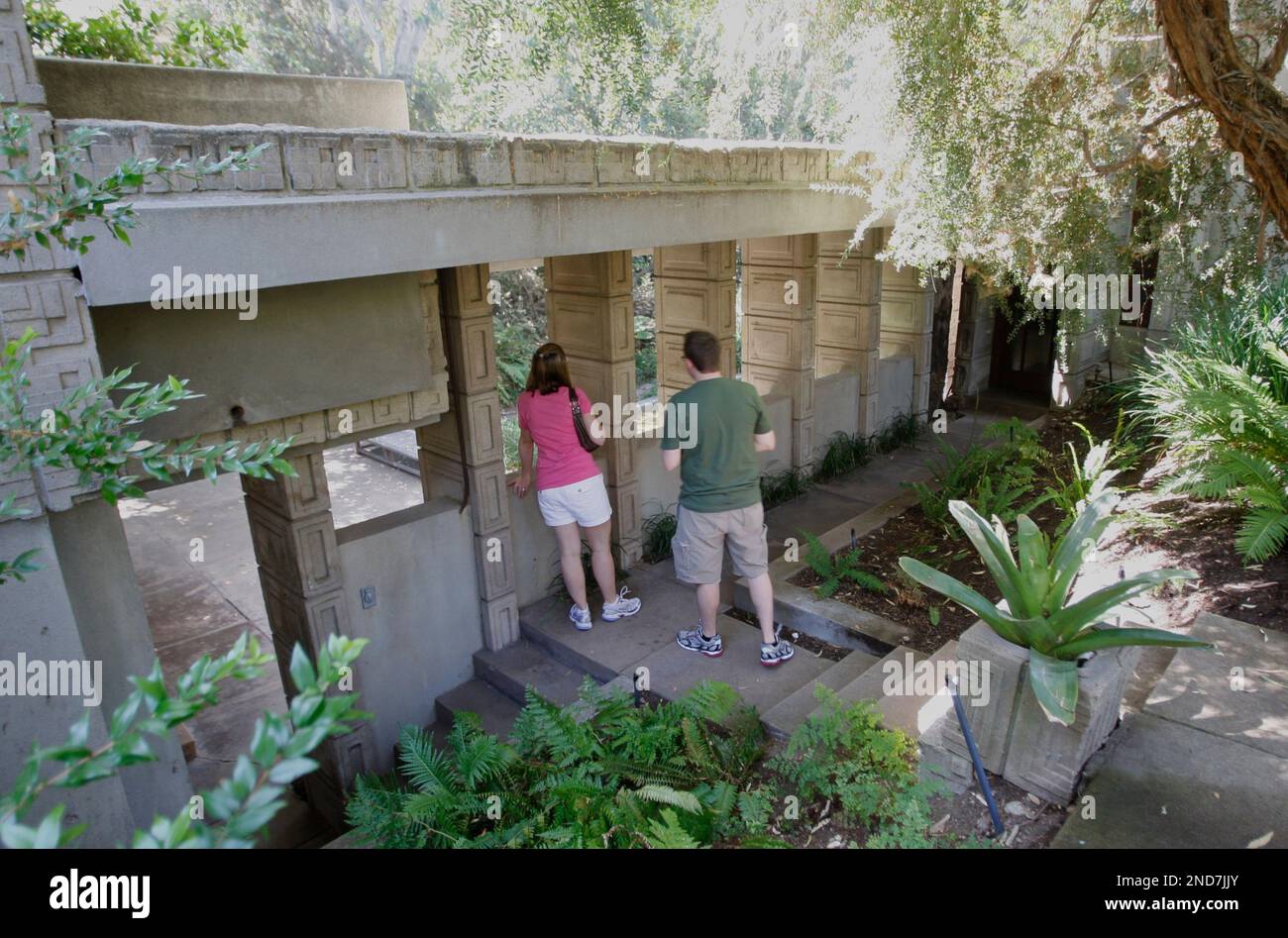 The entrance to La Miniatura, the first of Frank Lloyd Wright's textile ...