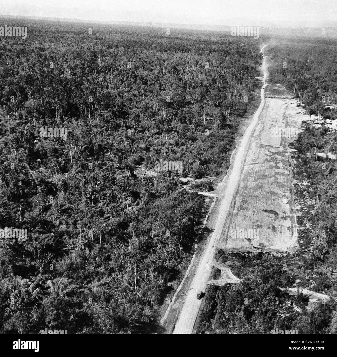7 mile airstrip beside the Ledo Road shown August 3, 1944. (AP Photo ...