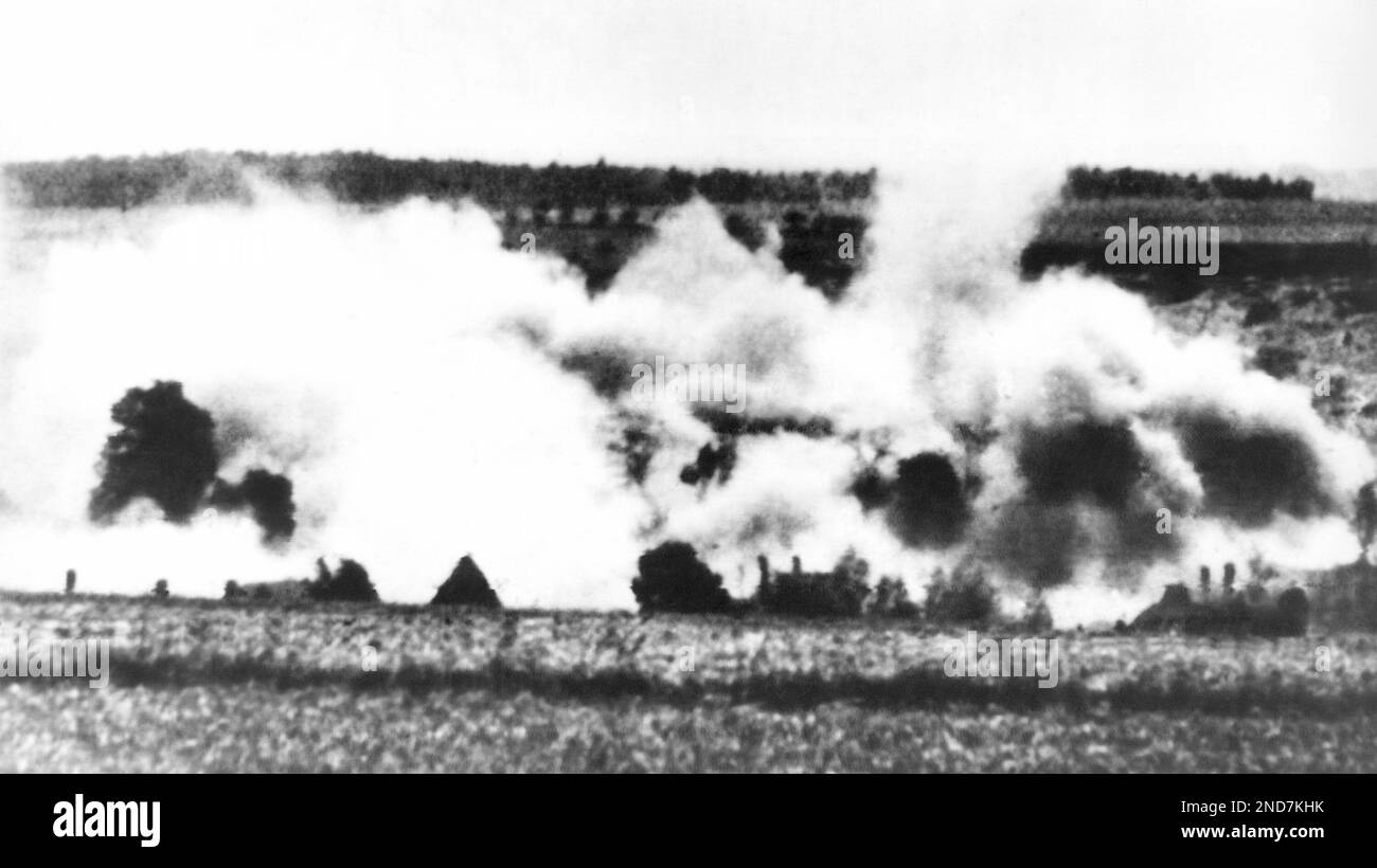 The Czech village of Lidice being burned to the ground by the Germans ...