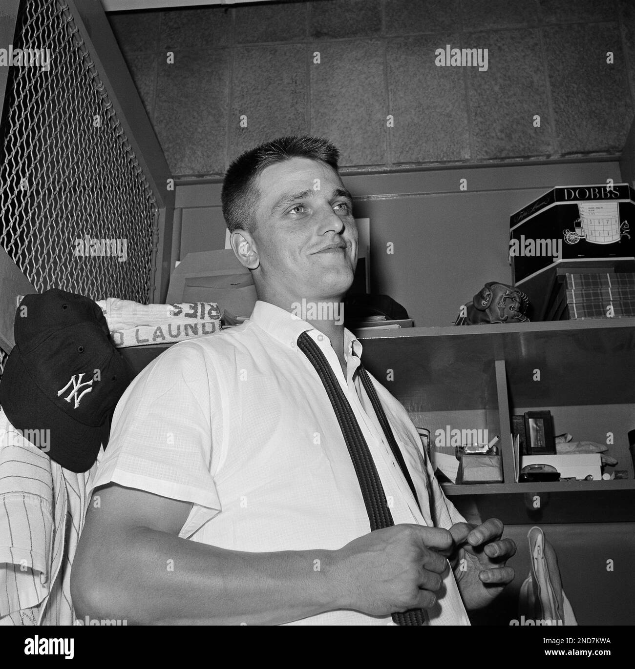 New York Yankees slugger Roger Maris poses in dressing room at New York ...