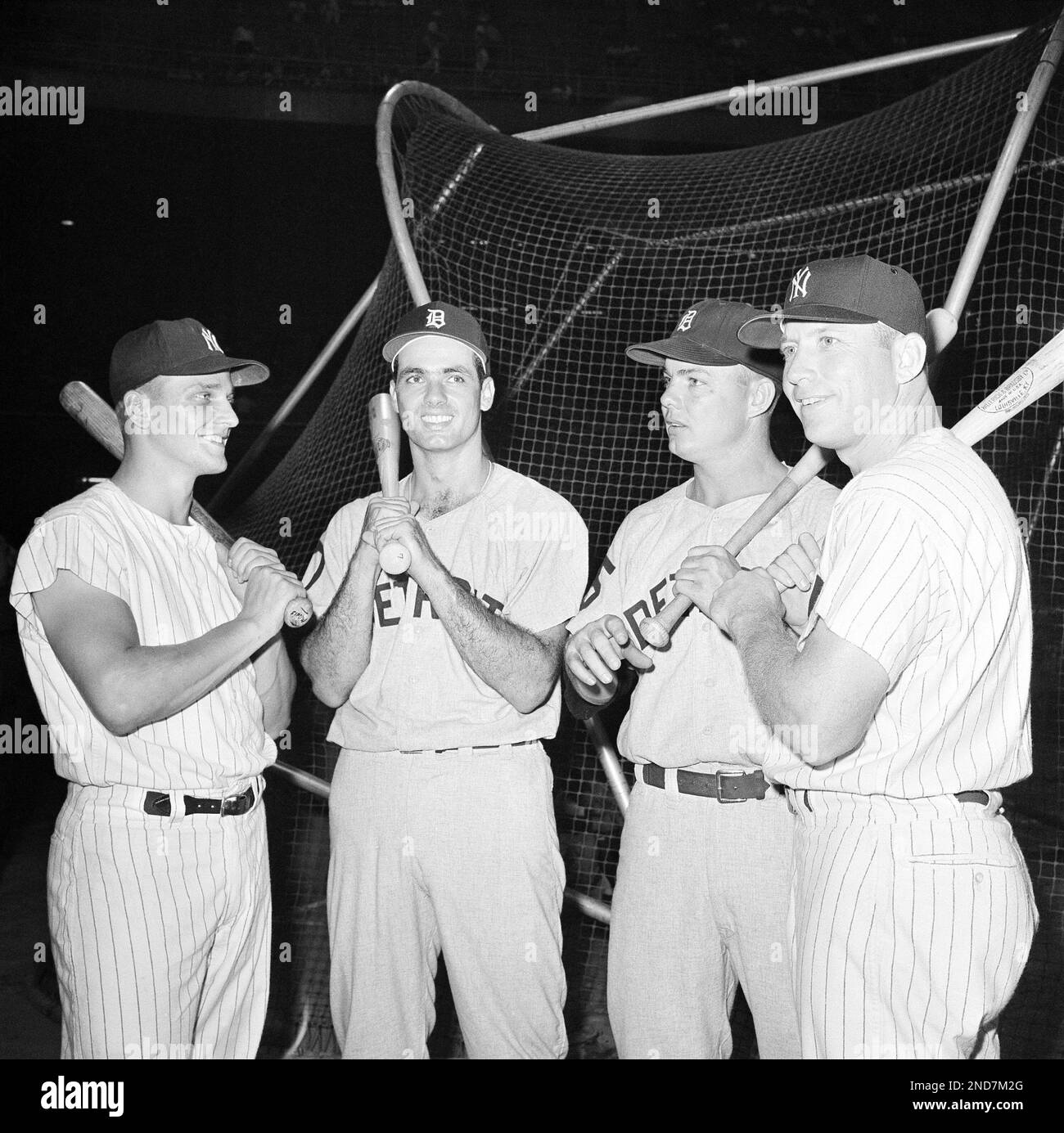 New York Yankees sluggers Roger Maris, left, and Mickey Mantle, right ...