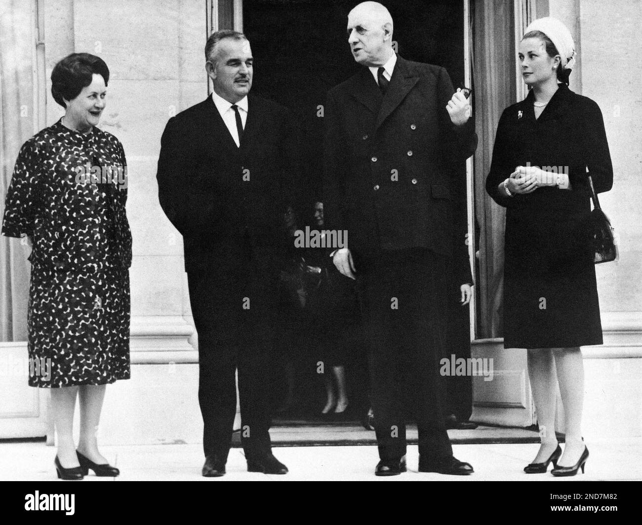 Prince Rainer III and Princess Grace of Monaco were received by General ...