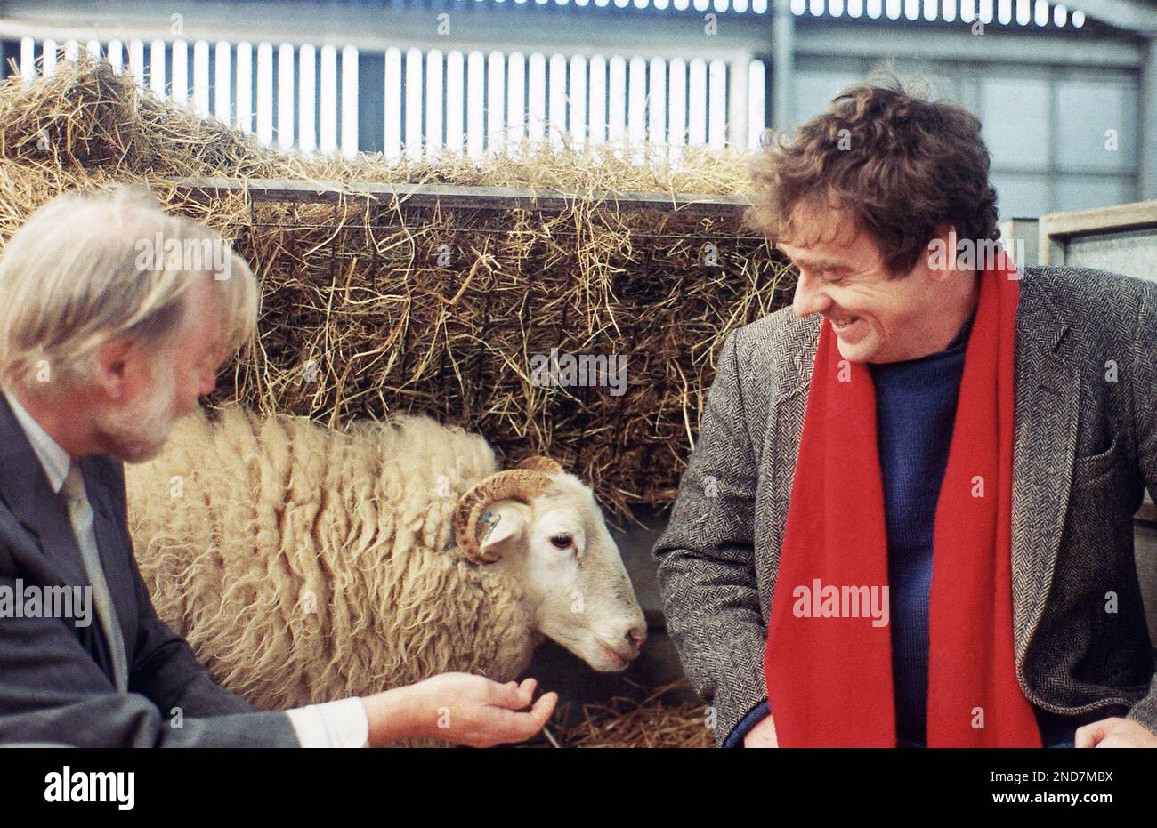 Researchers Dr. Ron James, left, and Dr. John Quark, right, view Tracy ...