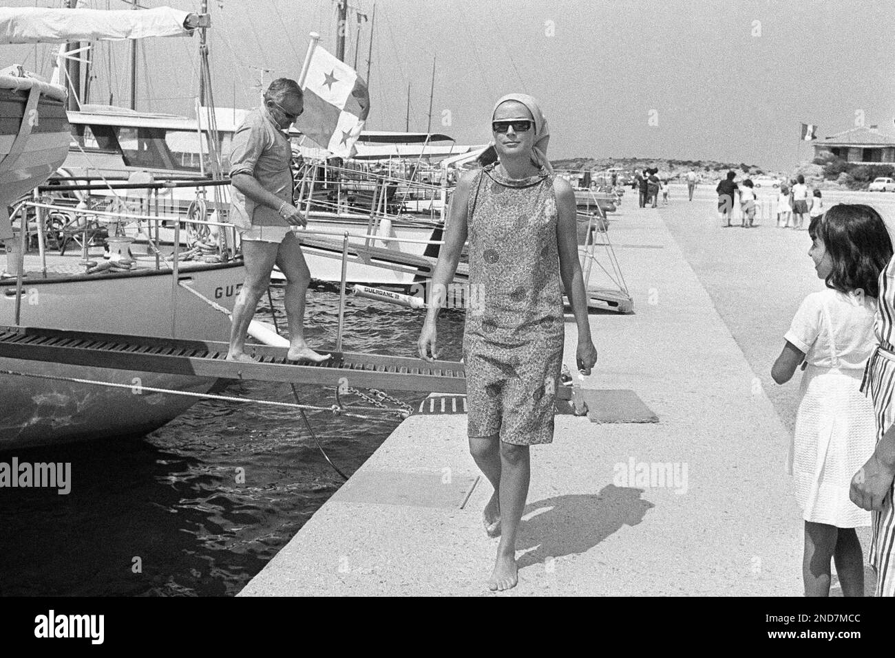 Princess Grace and Prince Rainer III of Monaco, both barefoot, leave ...