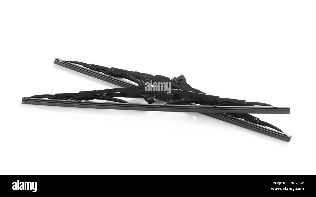 Pair of car windshield wipers on white background Stock Photo - Alamy