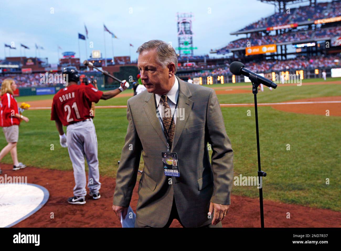 Dan Baker before a baseball game between Houston Astros and ...