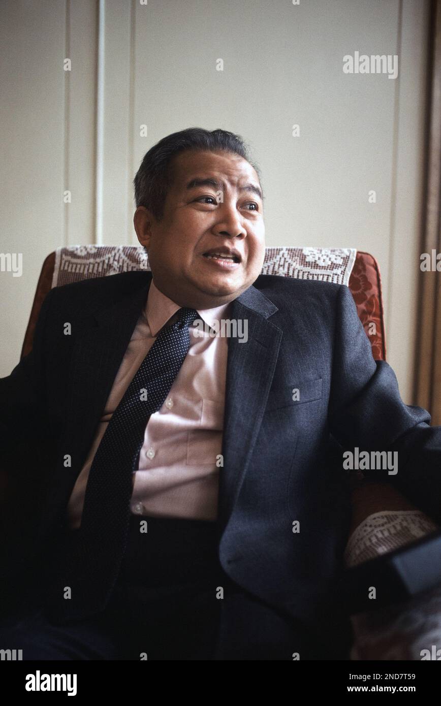 Prince Norodom Sihanouk of Cambodia is shown at his Peking, China ...