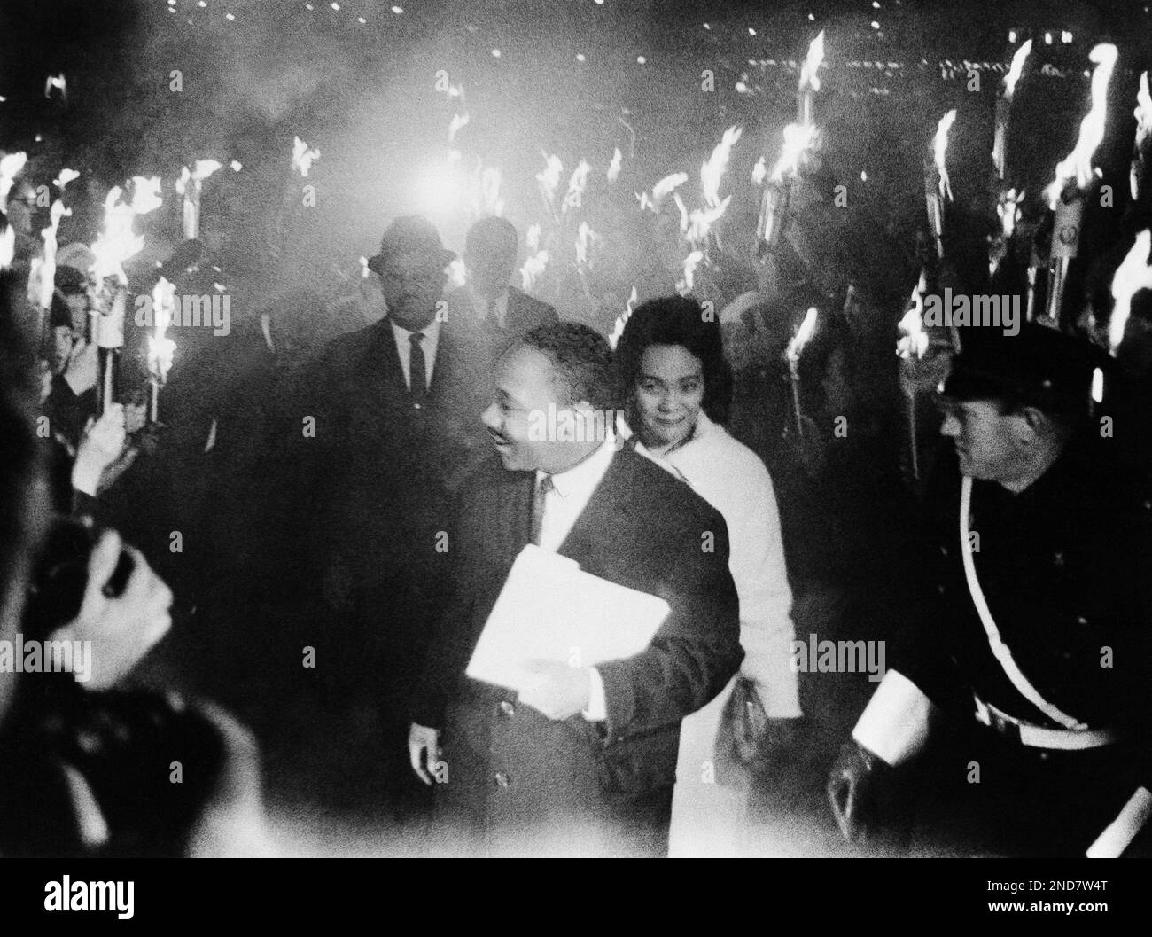 In smoke and fire from hundreds of torches, Dr. Martin Luther King ...