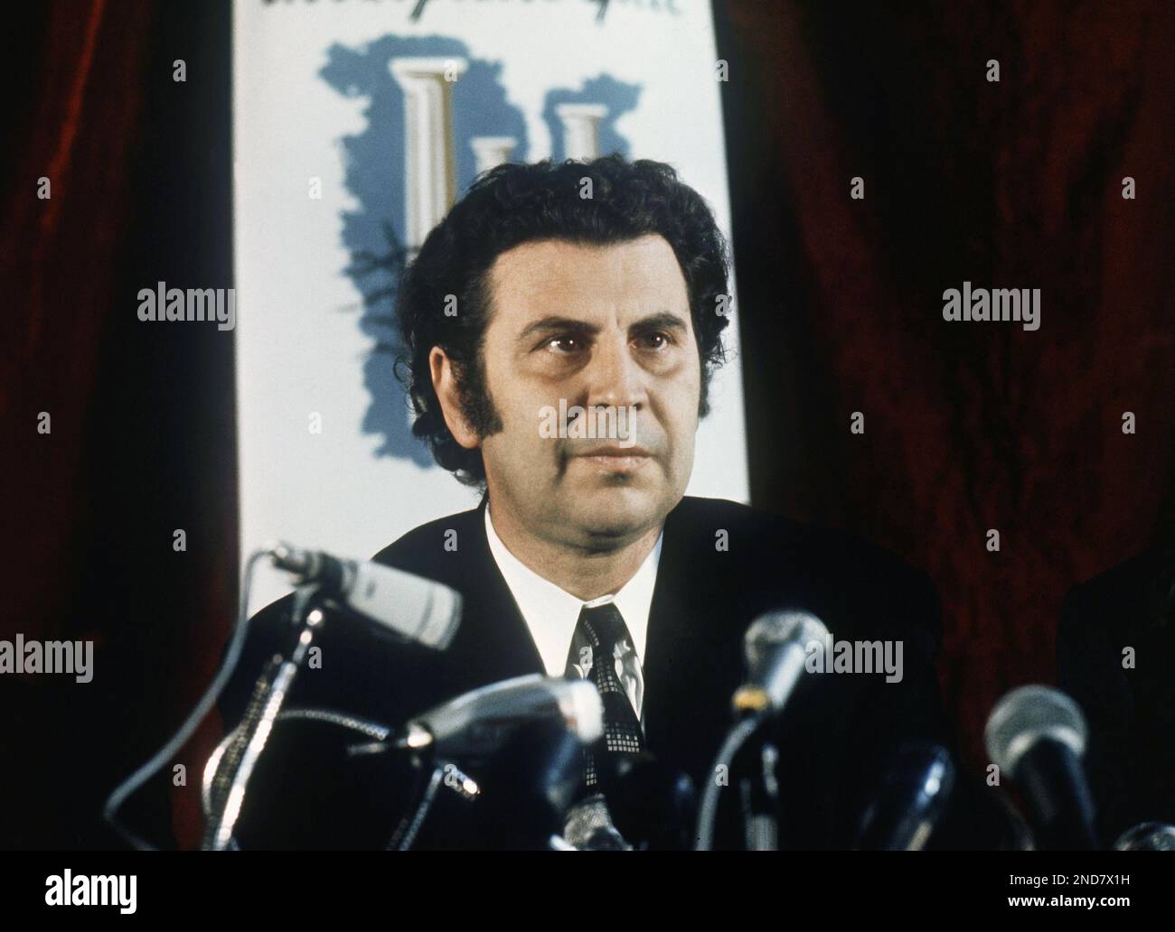 Greek Composer Mikis Theodorakis gives his first news conference in ...
