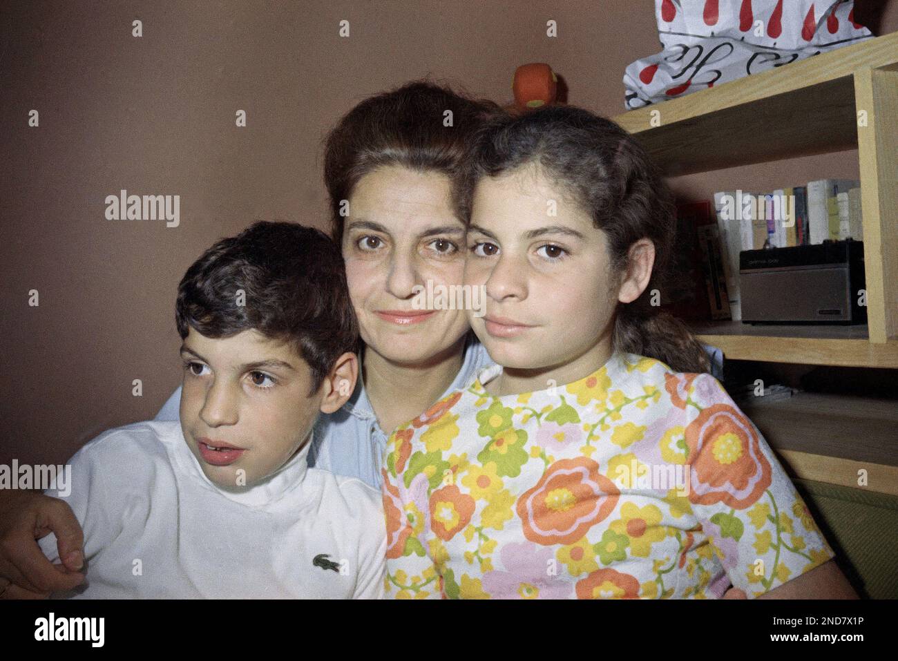 Myrto Theodorakis, wife of Greek composer Mikis Theodorakis, unseen, is ...