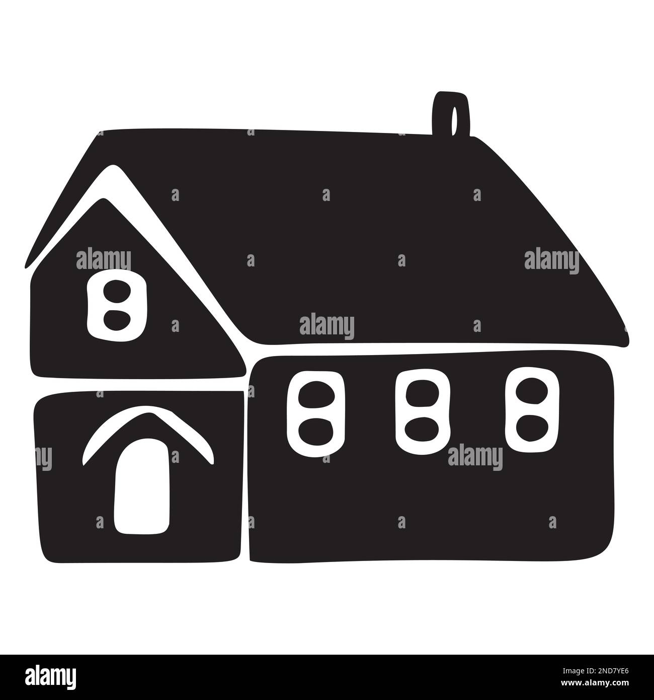 Cute rustic cottage motif in homestead vintage style. Vector ...