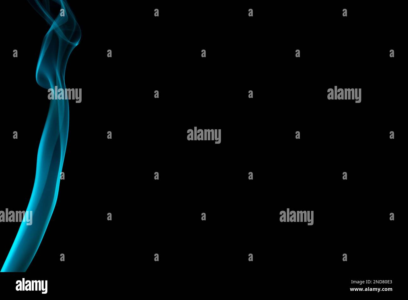 Abstract cyan smoke on black background Stock Photo - Alamy