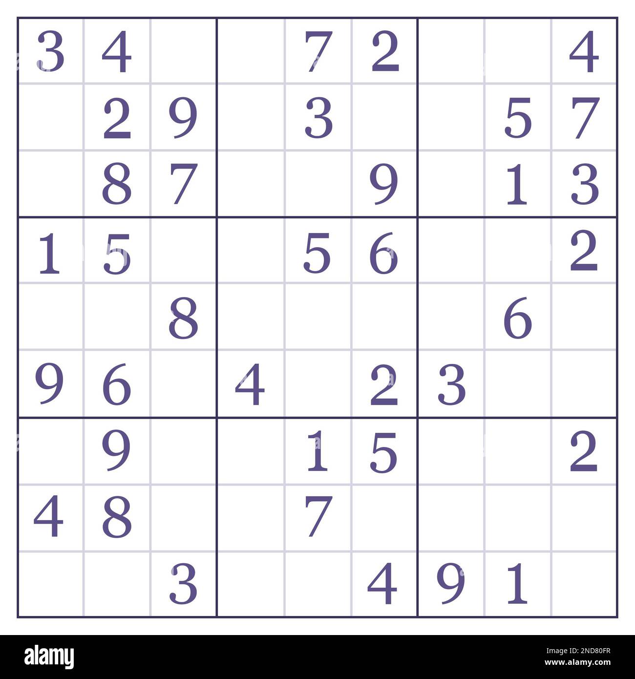 Classic Sudoku. Grids with numbers on white background, illustration ...