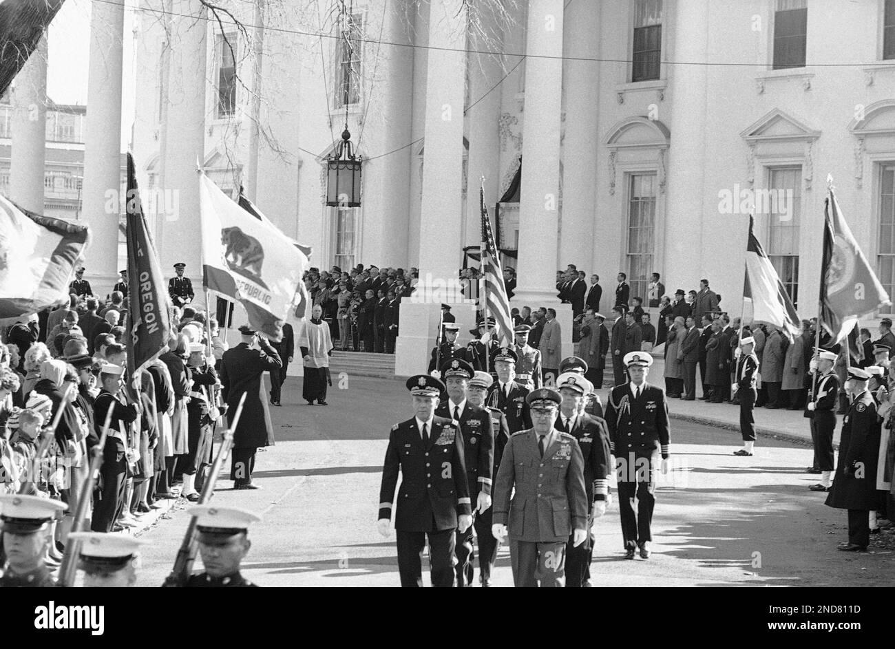 The nation's military leaders march in the funeral procession in ...