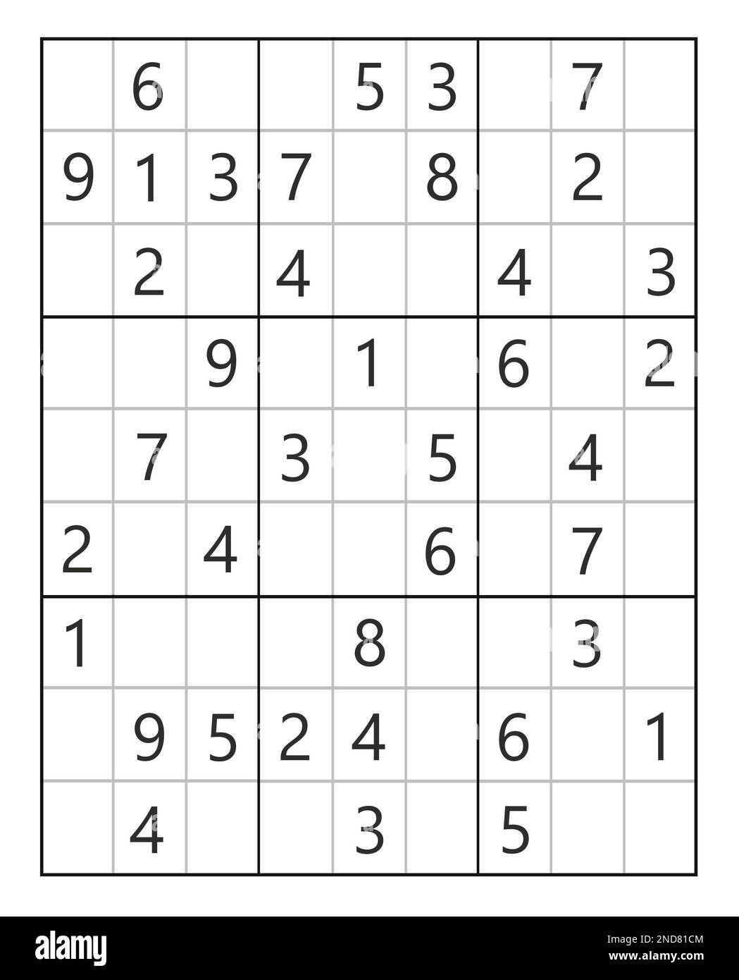 Classic Sudoku. Grids with numbers on white background, illustration ...