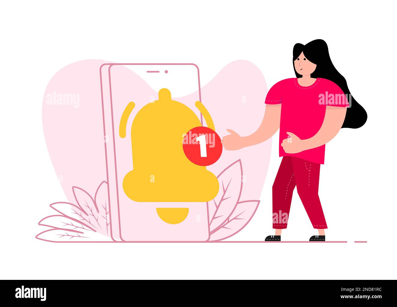 Woman ringing a bell Cut Out Stock Images & Pictures - Alamy