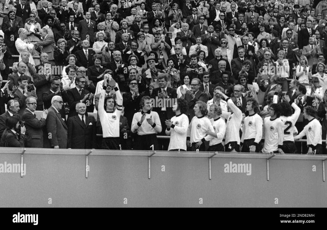 The West Germany National soccer team after being presented with the ...