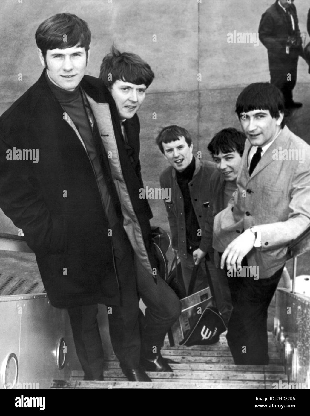 The Animals, rock band from Newcastle, board an airliner at London ...