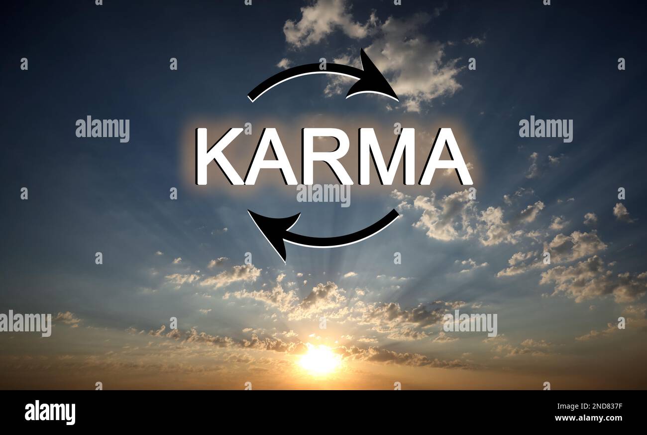 Karma concept. View of beautiful sky at sunrise Stock Photo - Alamy