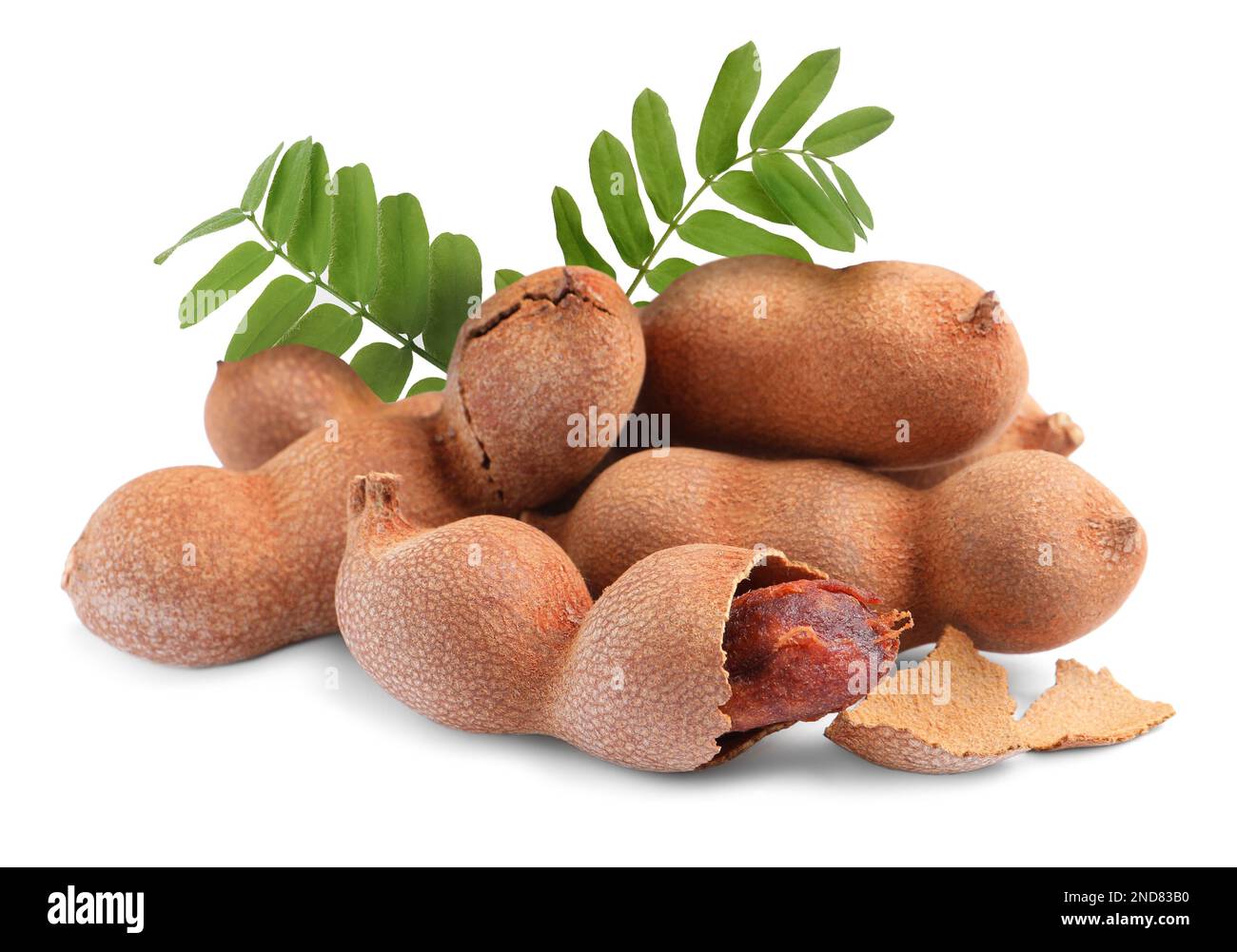 Delicious ripe tamarinds on white background. Exotic fruit Stock Photo ...