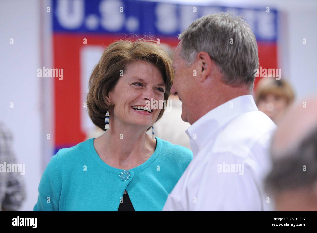 U.S. Senator Lisa Murkowski (R) Alaska, stays upeat with supporter Kirk ...