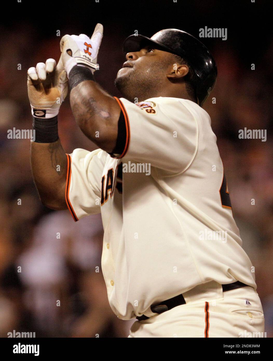 San Francisco Giants' Pablo Sandoval celebrates after hitting a home ...