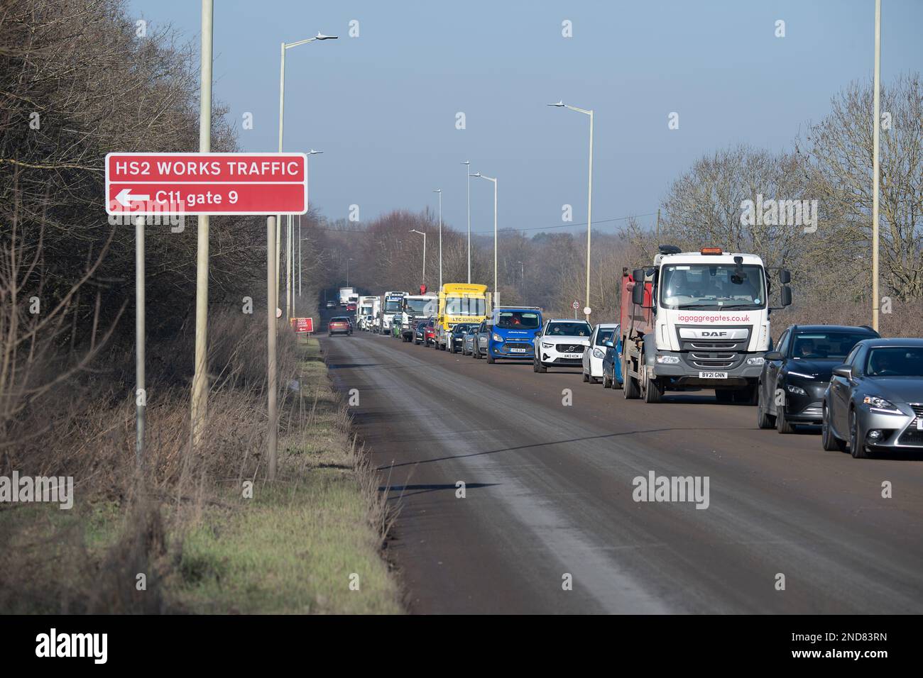 West Hyde, Hertfordshire, UK. 15th February, 2023. There were long ...