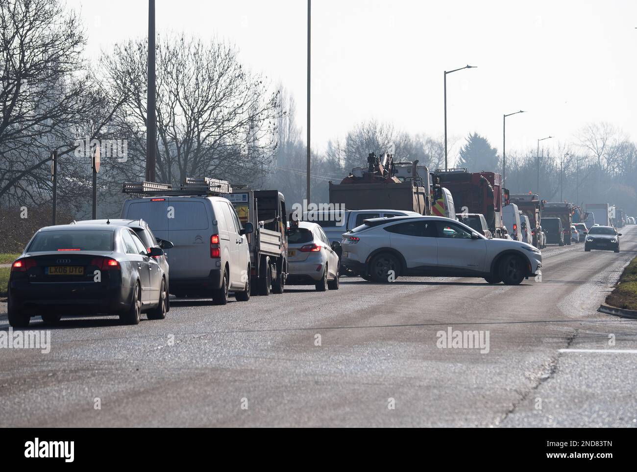 West Hyde, Hertfordshire, UK. 15th February, 2023. There were long ...