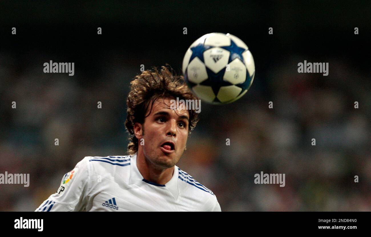 Real Madrid's Pedro Leon, controls during their Santiago Bernabeu ...
