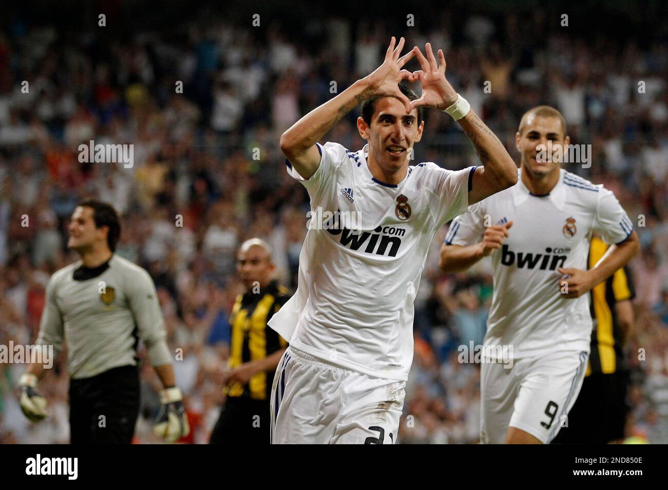 Real Madrid's Angel Di Maria from Argentina celebrates after scoring ...