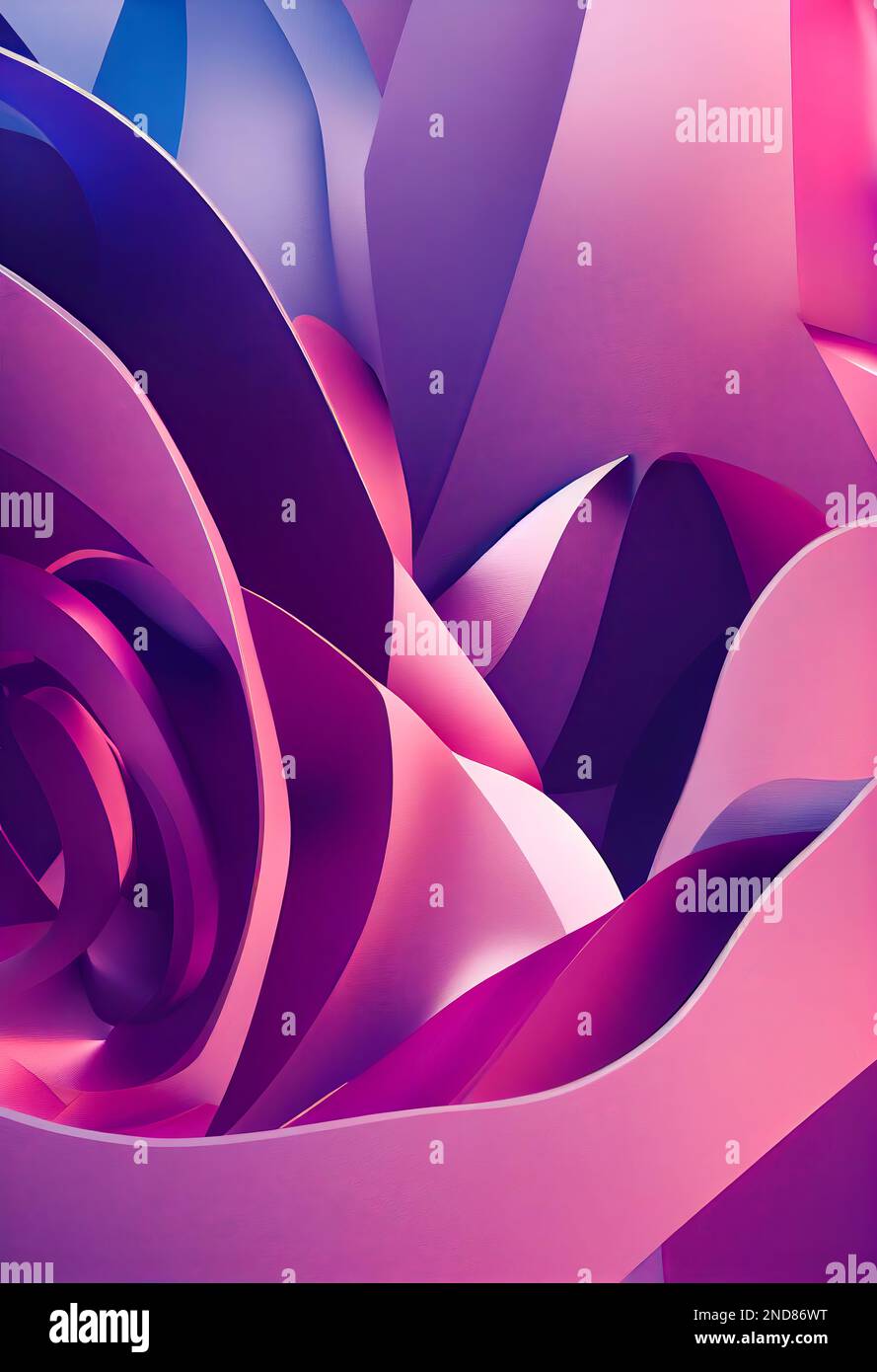 Colorful violet wavy shapes abstract background. Decorative vertical ...