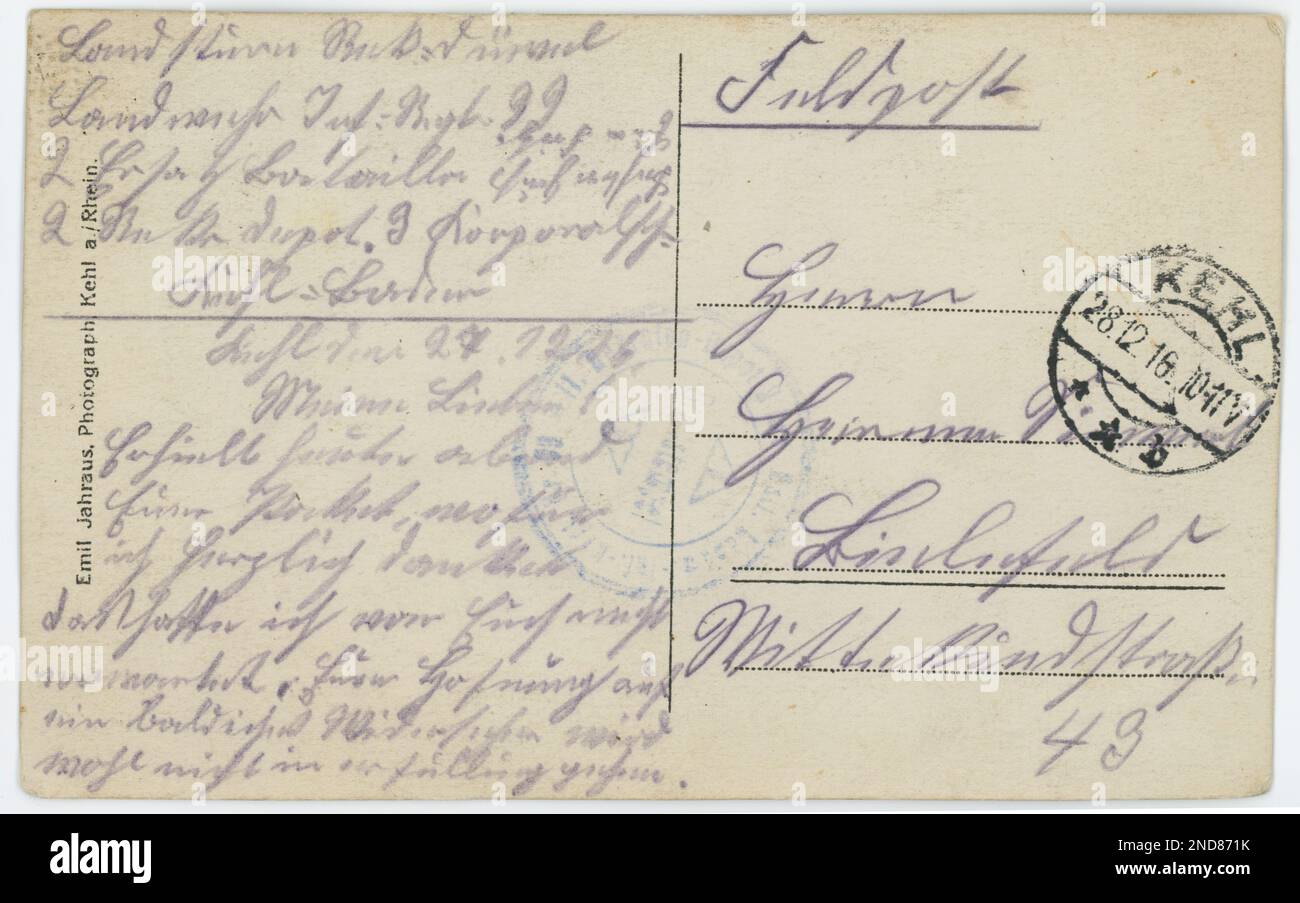 Itterbeck, Germany - Feb 8 2022 An old German postal card from December ...