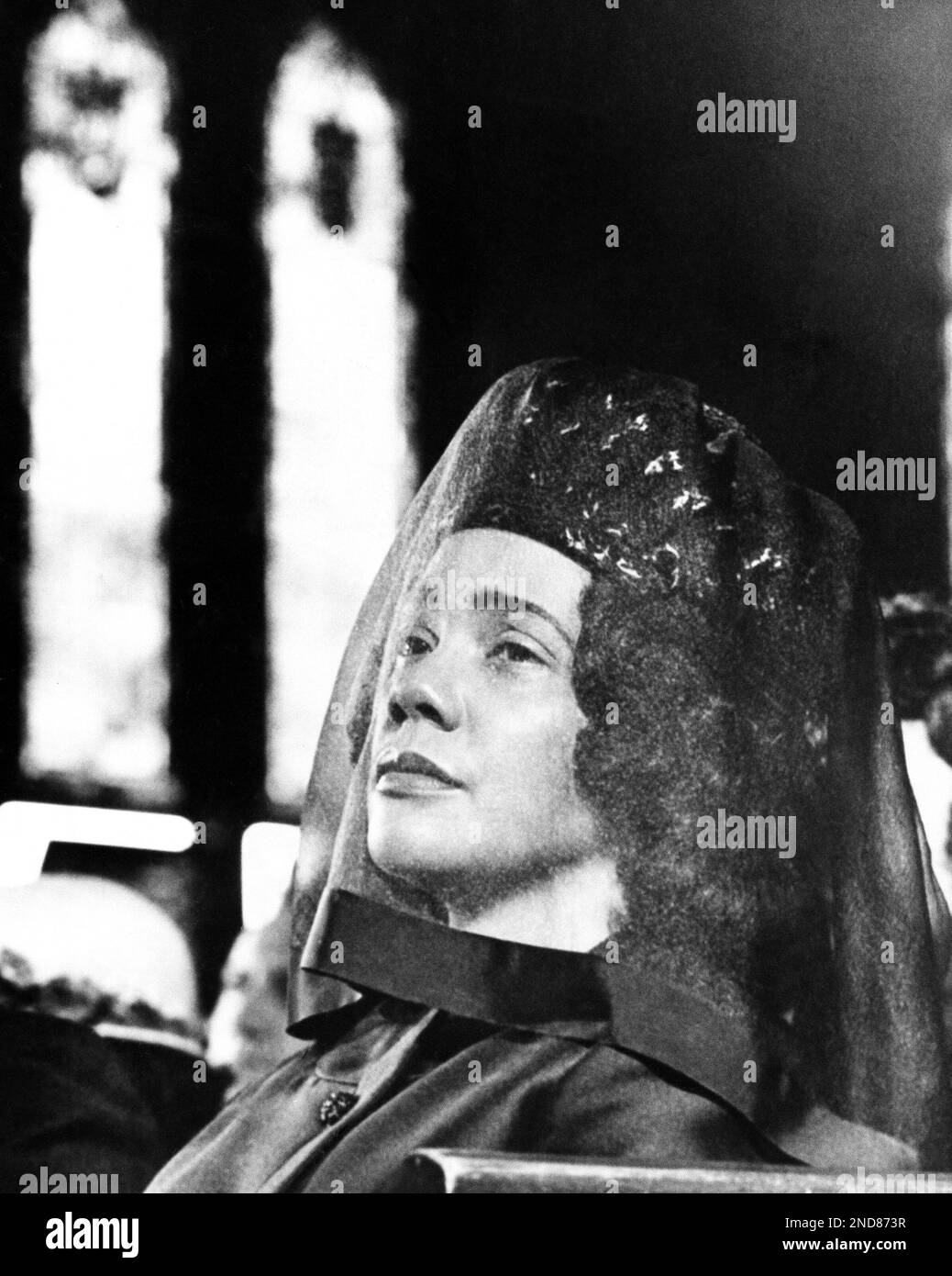 Coretta Scott King, widow of Dr. Martin Luther King, Jr., with tears in ...