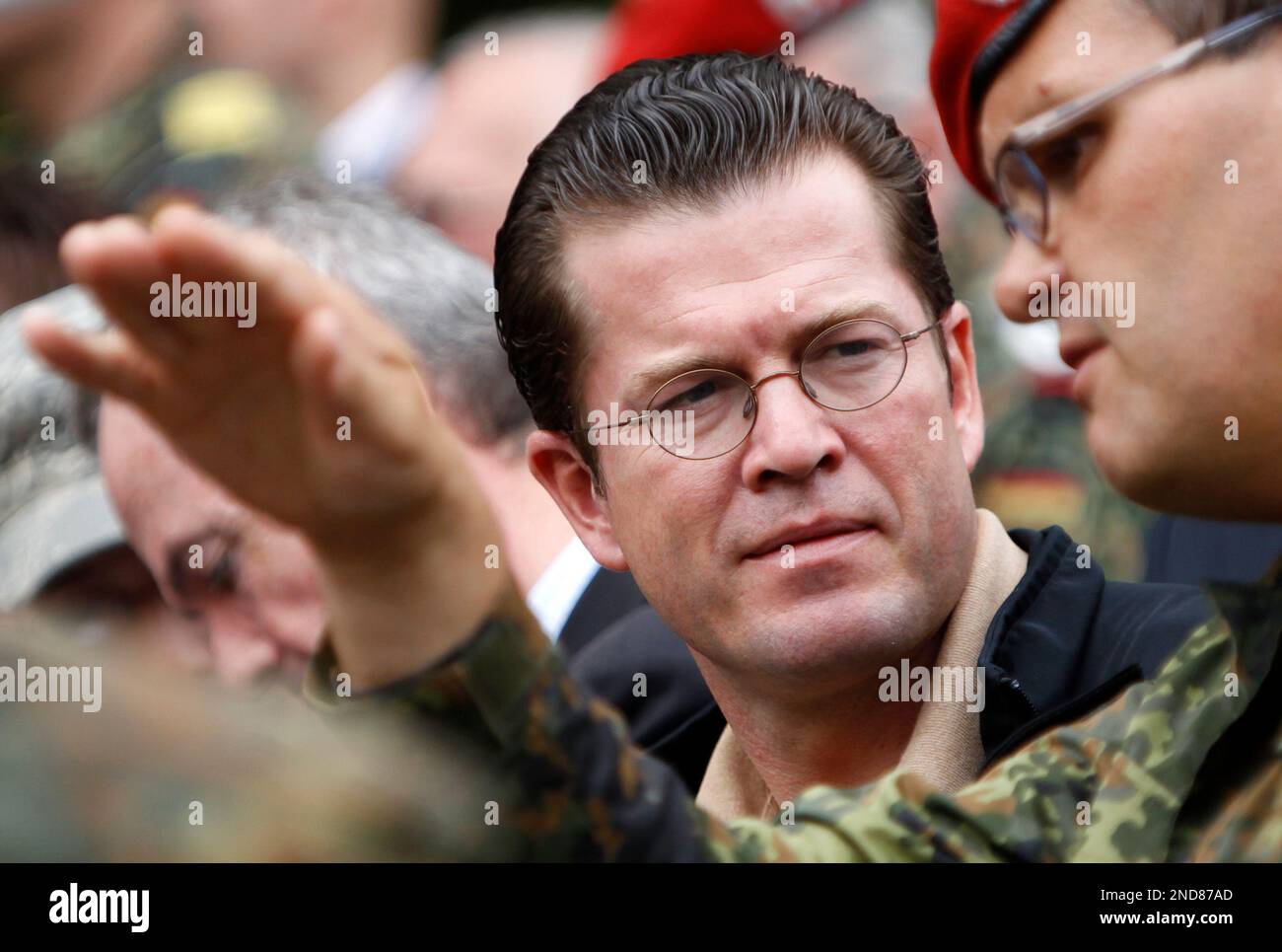 German Defence Minister Karl-Theodor zu Guttenberg visits joint ...