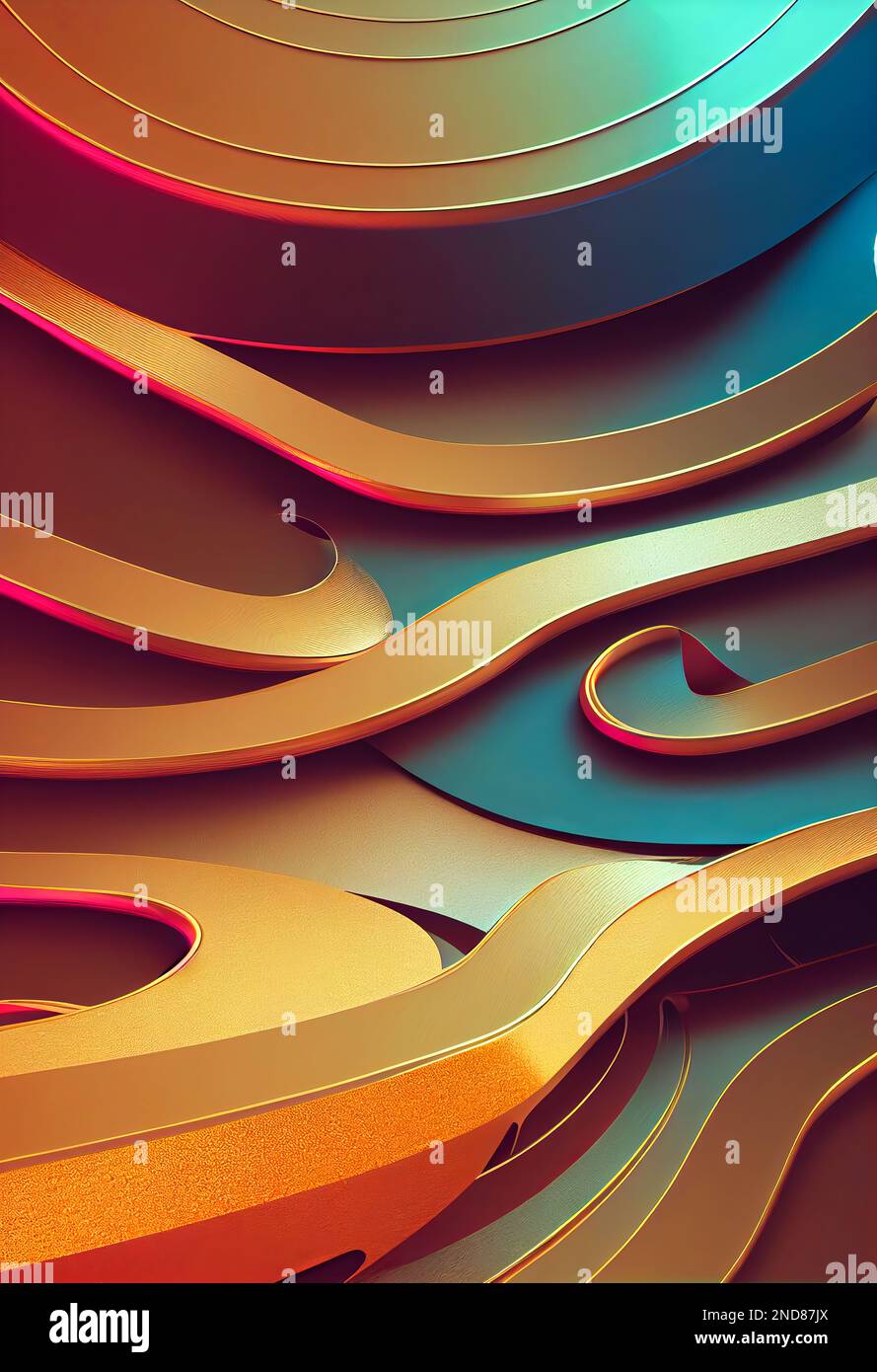 Colorful wavy shapes abstract background. Decorative vertical ...