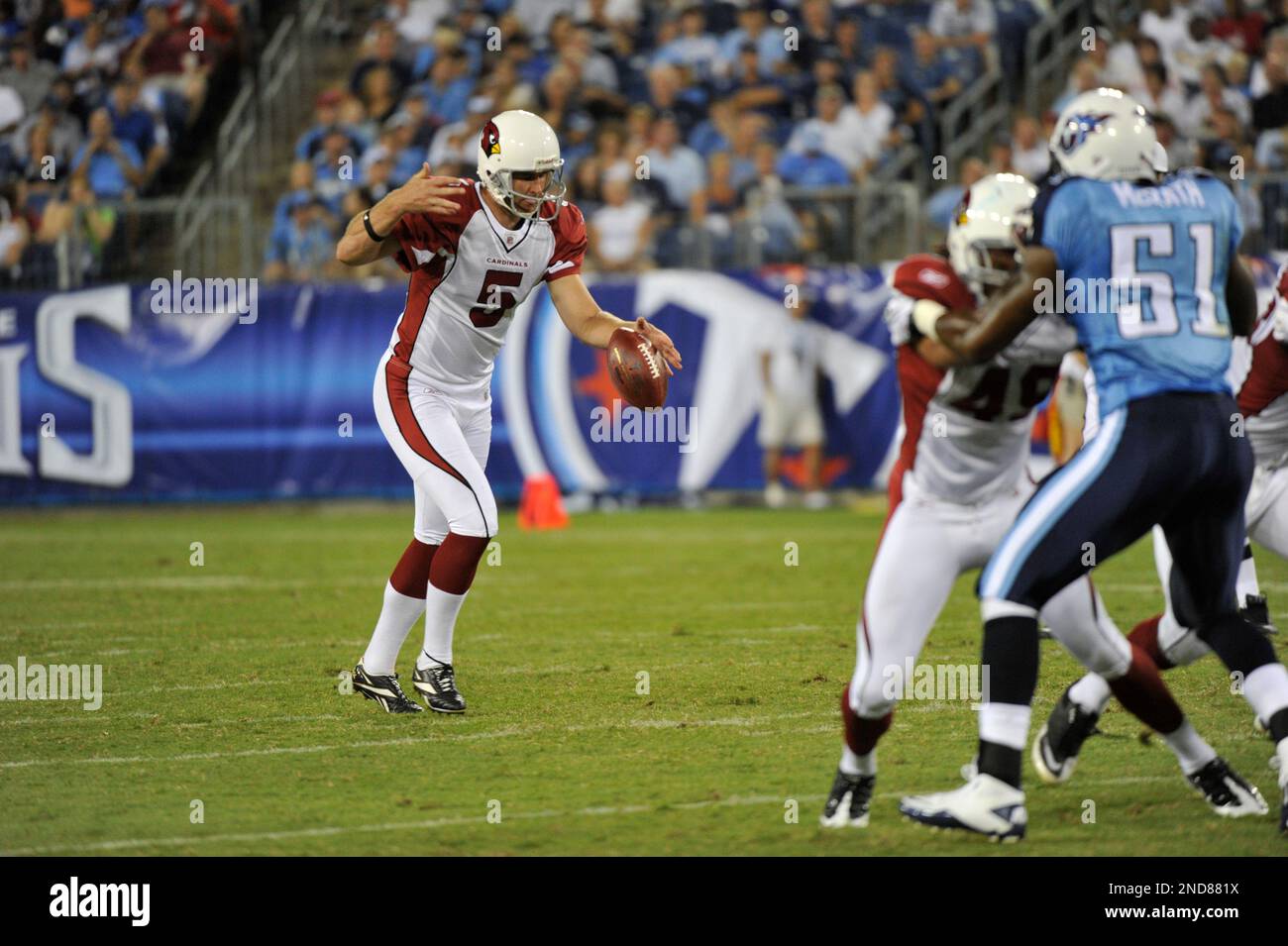 Arizona Cardinals punter Ben Graham (5) kicks the ball in the second ...