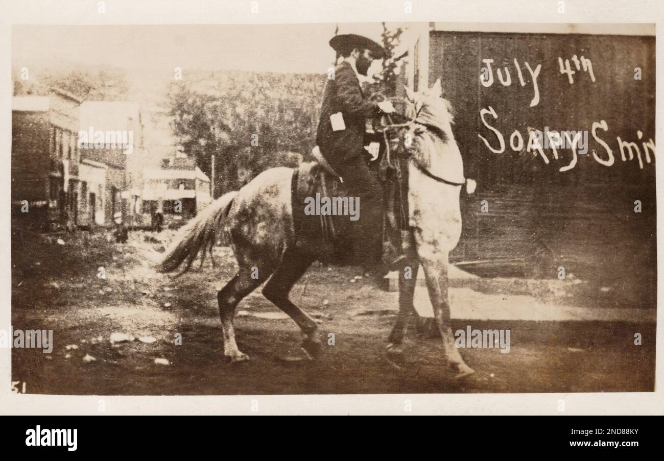 Gangster Jefferson Randolph Soapy Smith II on horse, Skagway Alaska ...