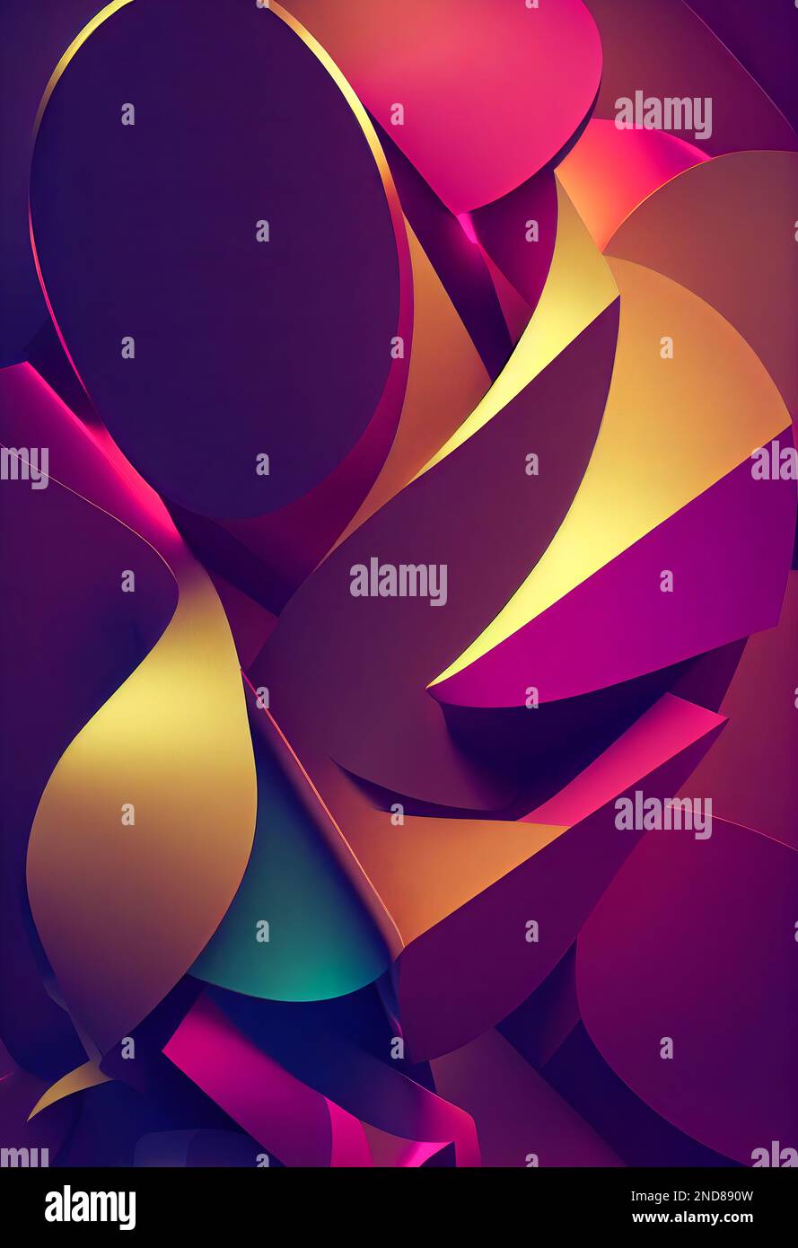 Gold and magenta wavy shapes abstract background. Decorative vertical ...