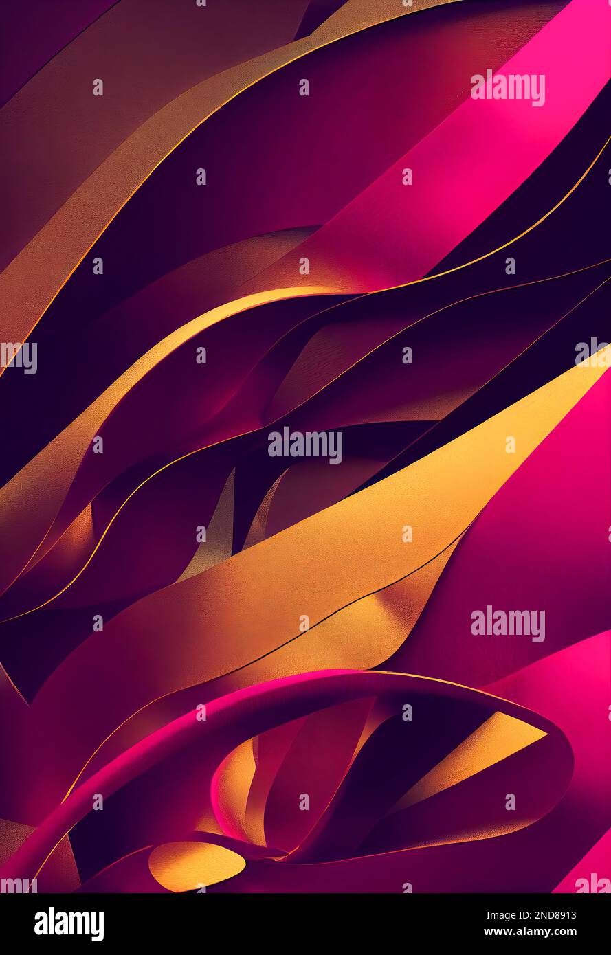 Gold and magenta wavy shapes abstract background. Decorative vertical ...