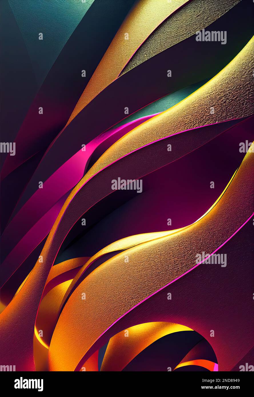 Gold and magenta wavy shapes abstract background. Decorative vertical ...
