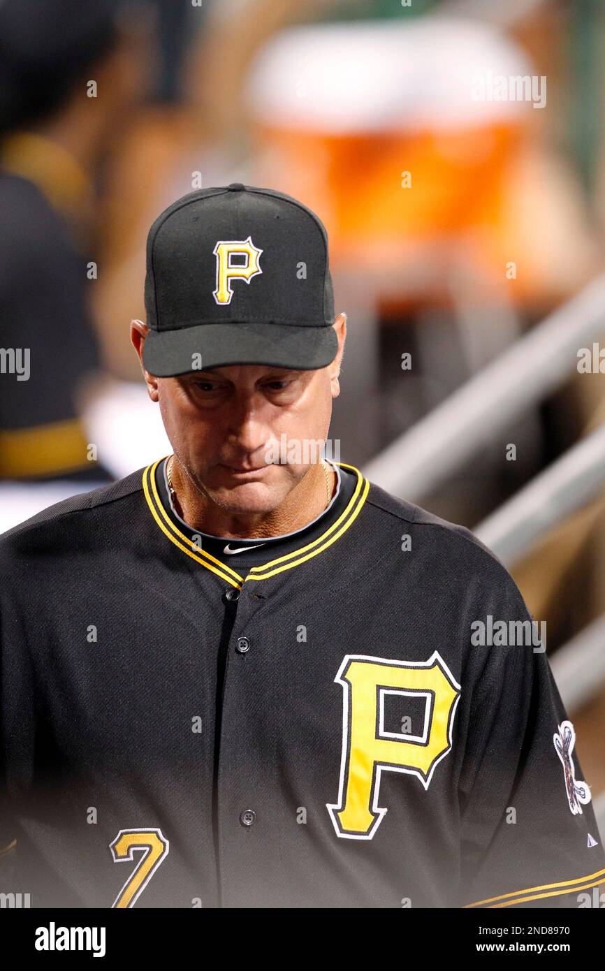Pittsburgh Pirates manager John Russell (7) in the dugout during the ...