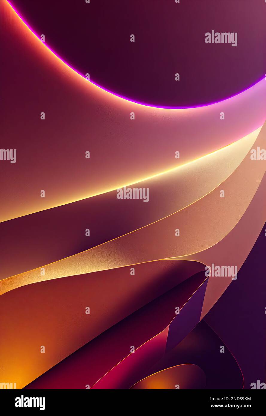 Gold and violet wavy shapes abstract background. Decorative vertical ...