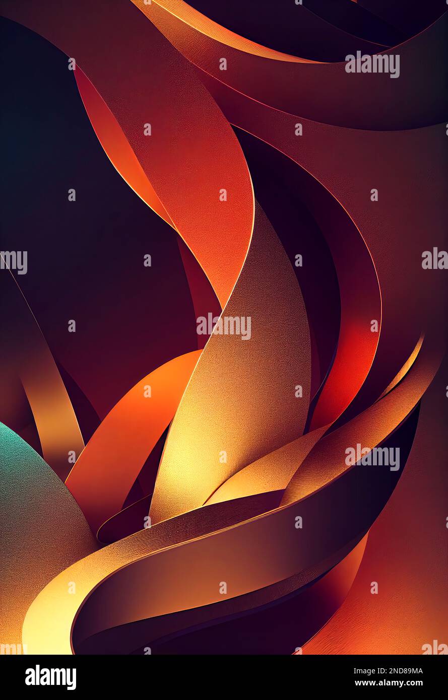 Gold and orange wavy shapes abstract background. Decorative vertical ...