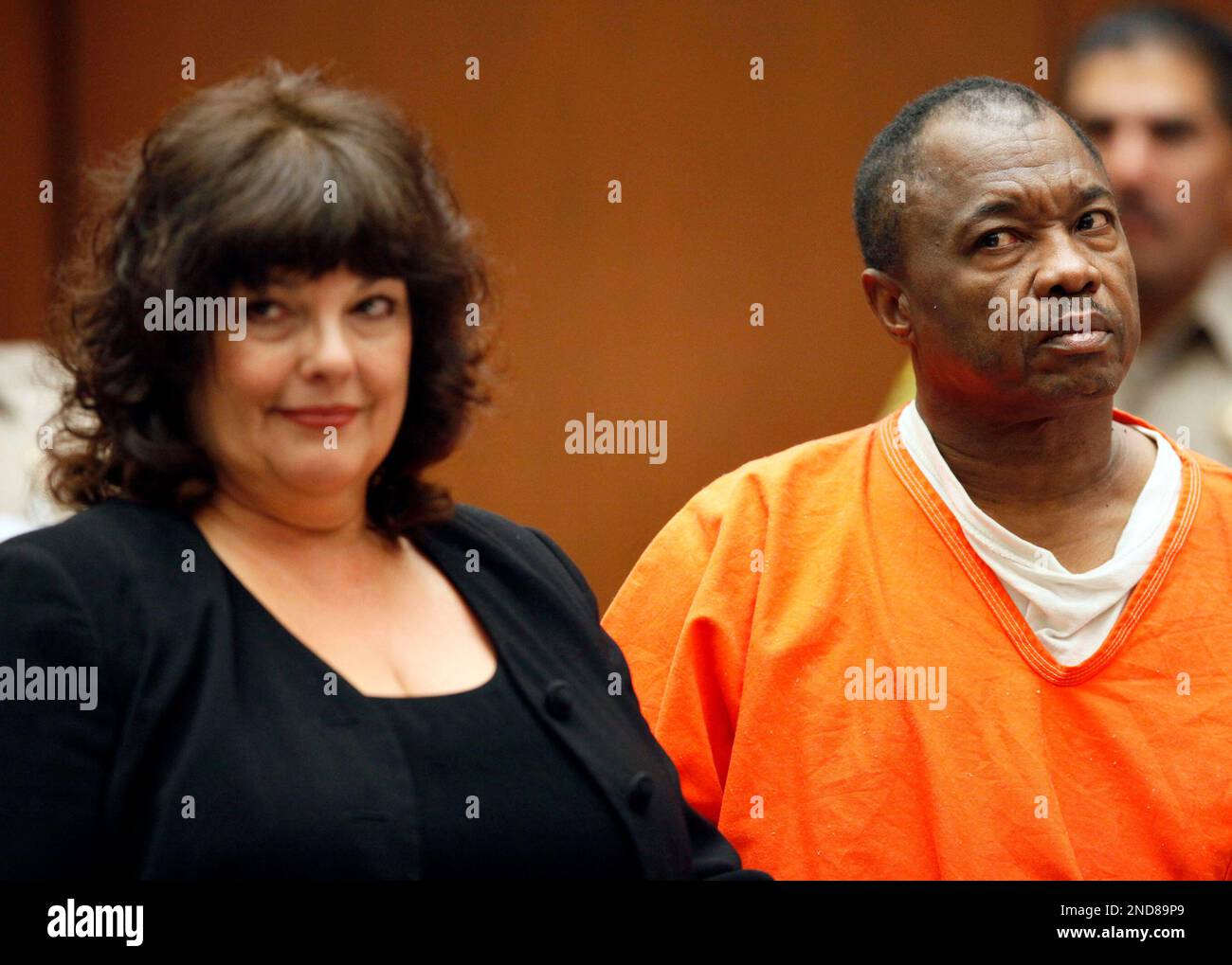 Lonnie Franklin Jr., right, appears with his attorney Louisa Pensanti ...