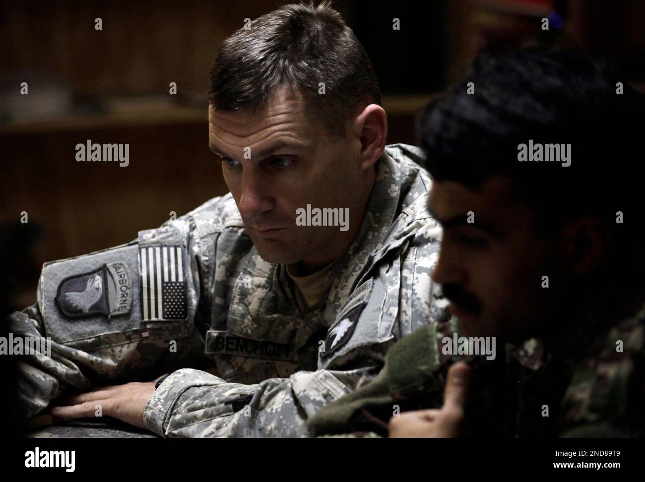 Lt. Col. Peter N. Benchoff, left, Commander of the U.S. Army's 2nd ...