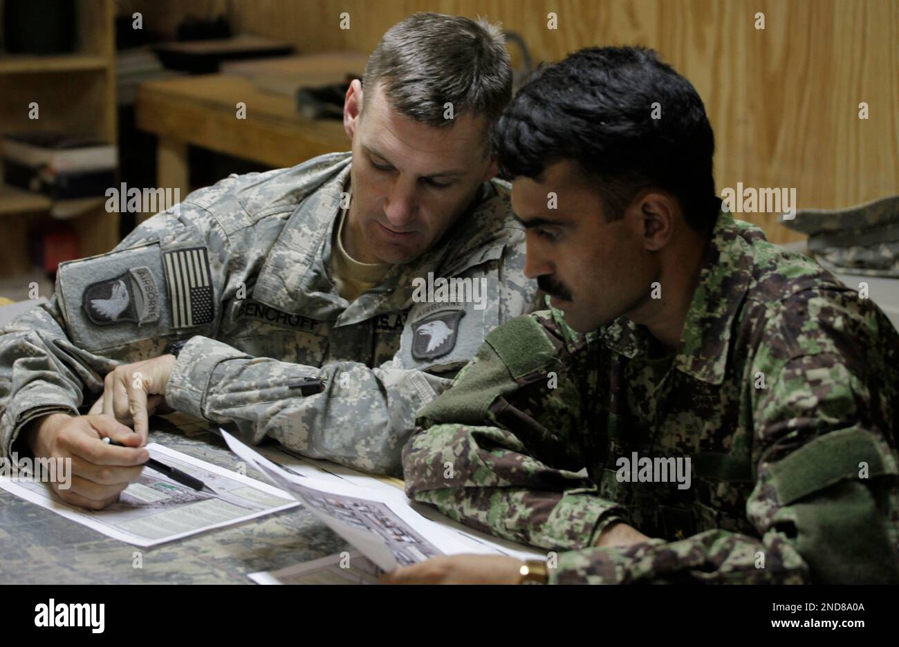 Lt. Col. Peter N. Benchoff, left, Commander of the U.S. Army's 2nd ...
