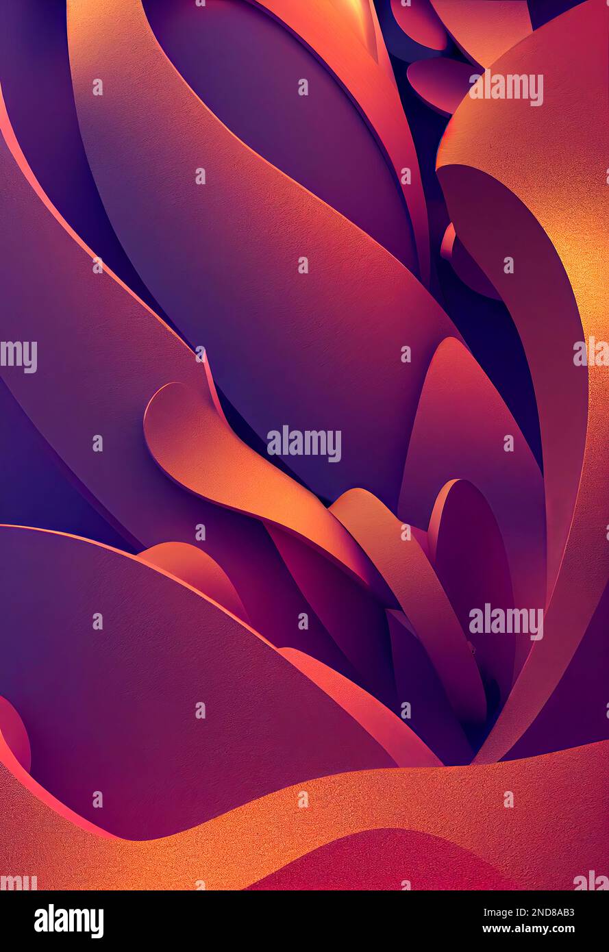 Gold and violet wavy shapes abstract background. Decorative vertical ...