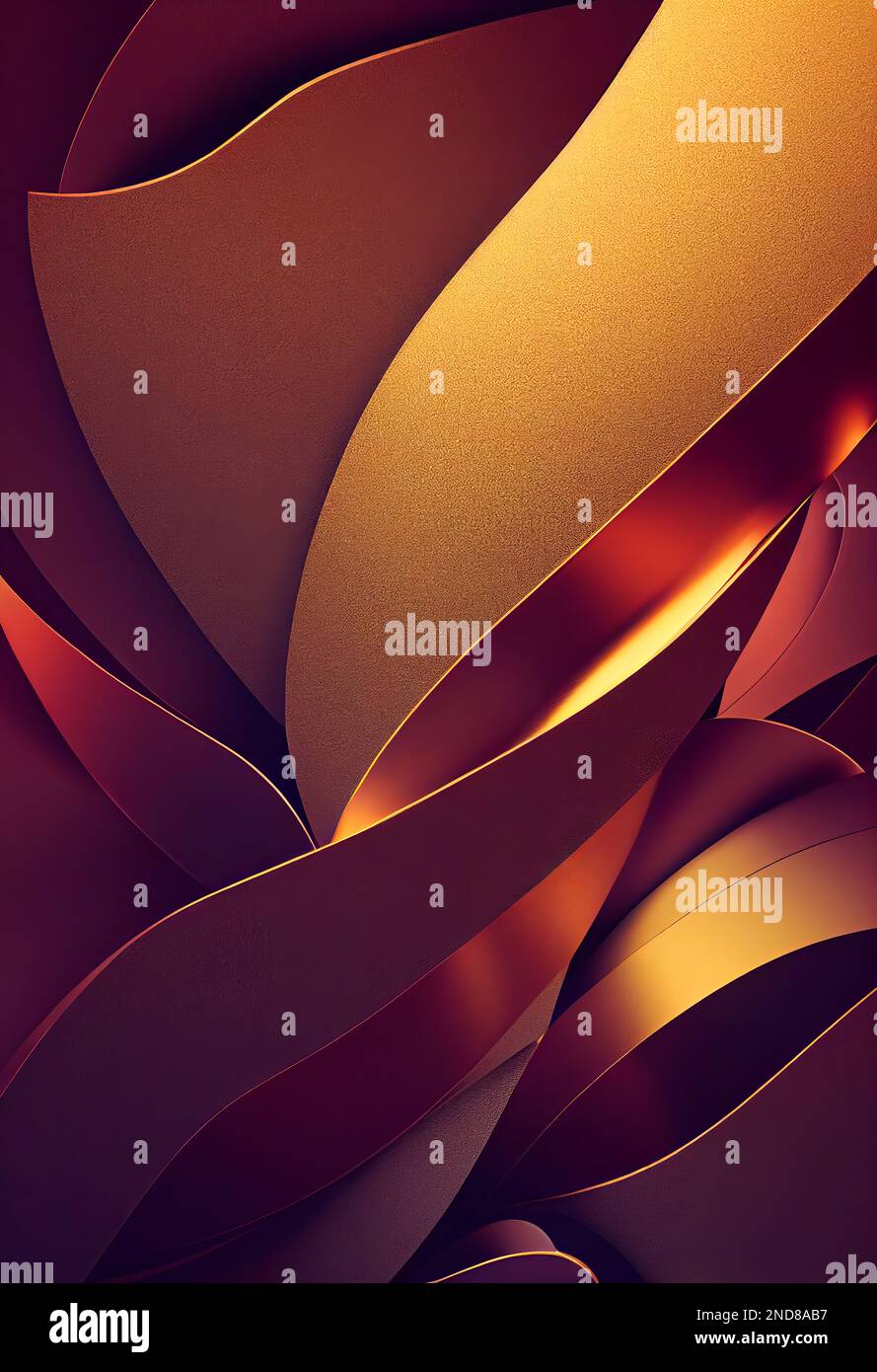 Gold and violet wavy shapes abstract background. Decorative vertical ...