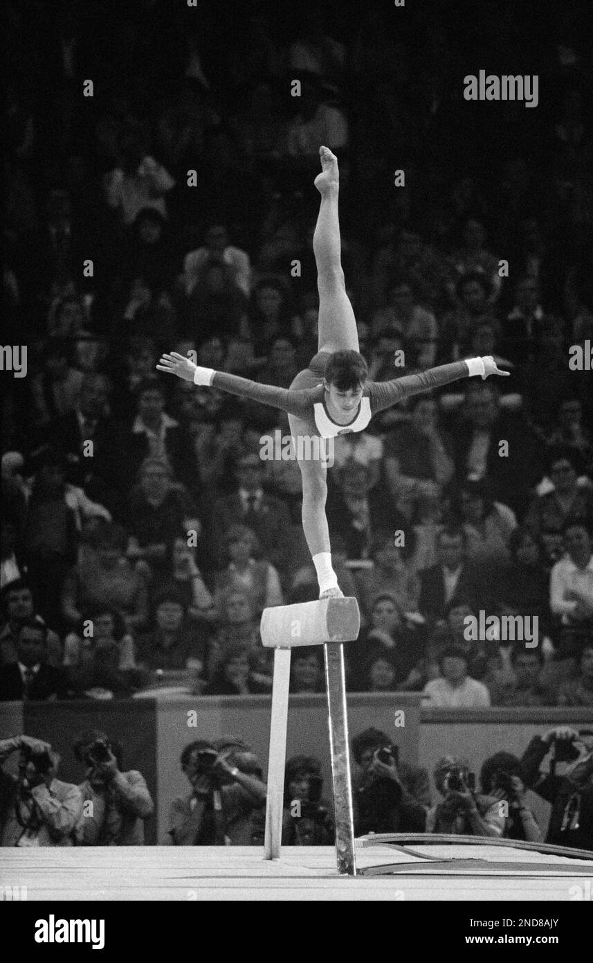 Soviet Union’s Natalia Shaposhnikova as she performed on the balance ...