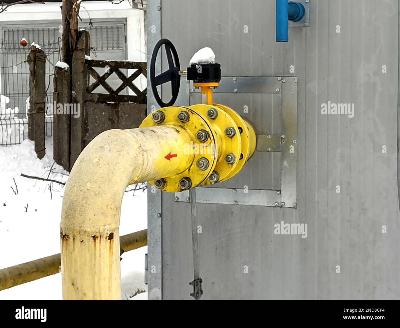 gas pipe in Romania in the winter Stock Photo - Alamy